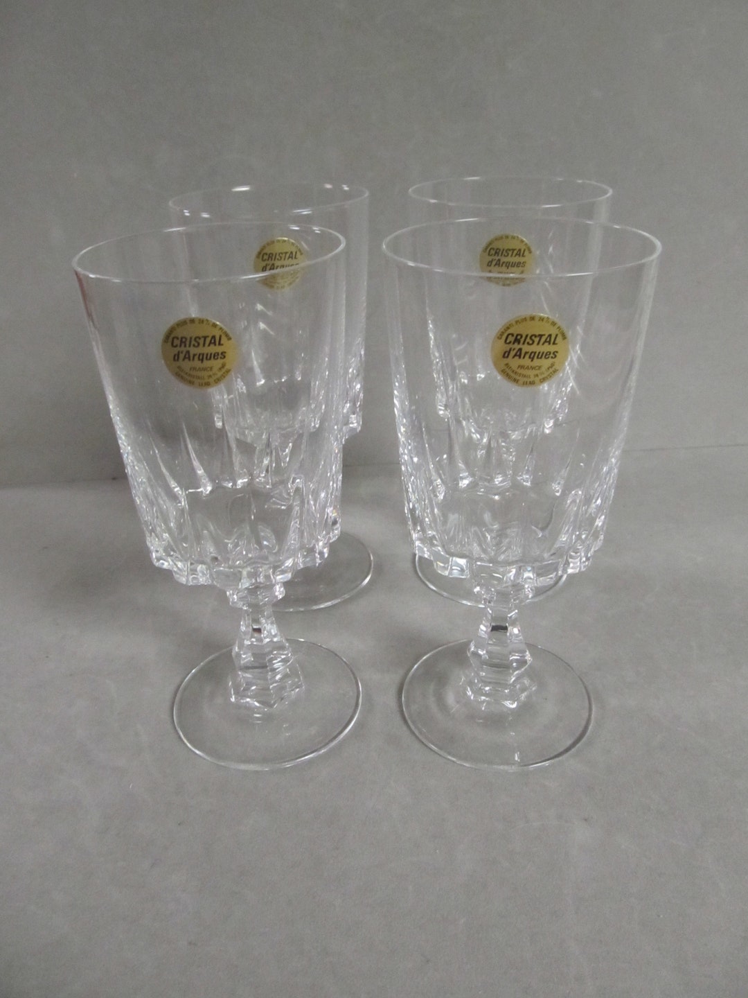 Set of Four Vintage Cristal D'arques France Guaranteed 24% Lead Crystal ...