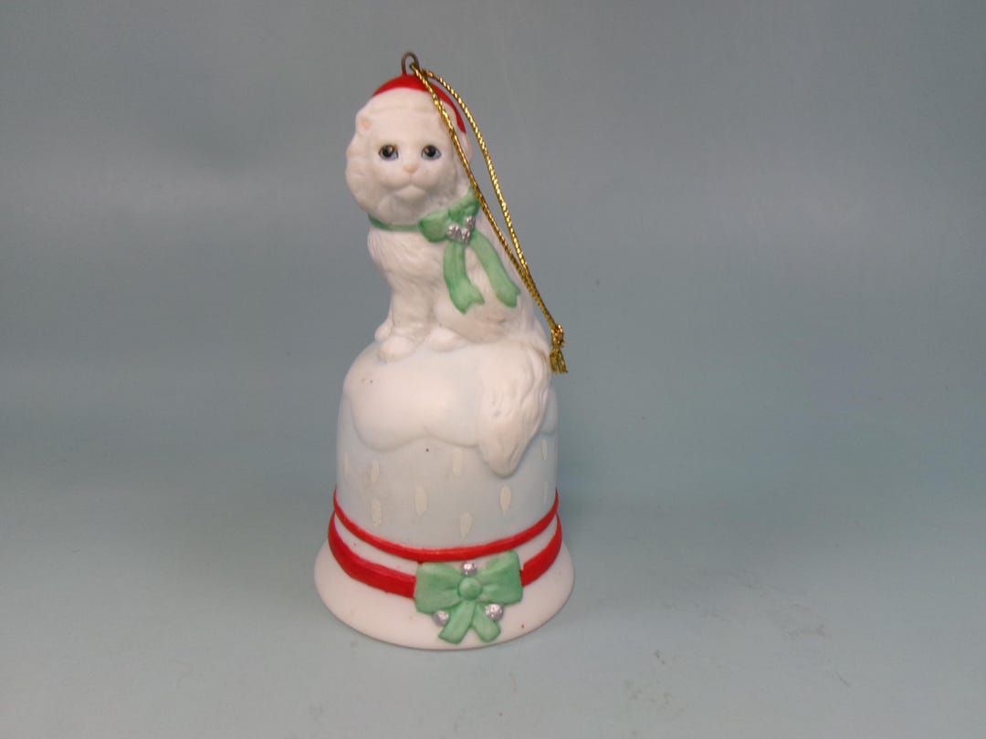 Vintage 1990 Schmid Gordon Fraser Christmas Cat in Santa Hat Ceramic ...
