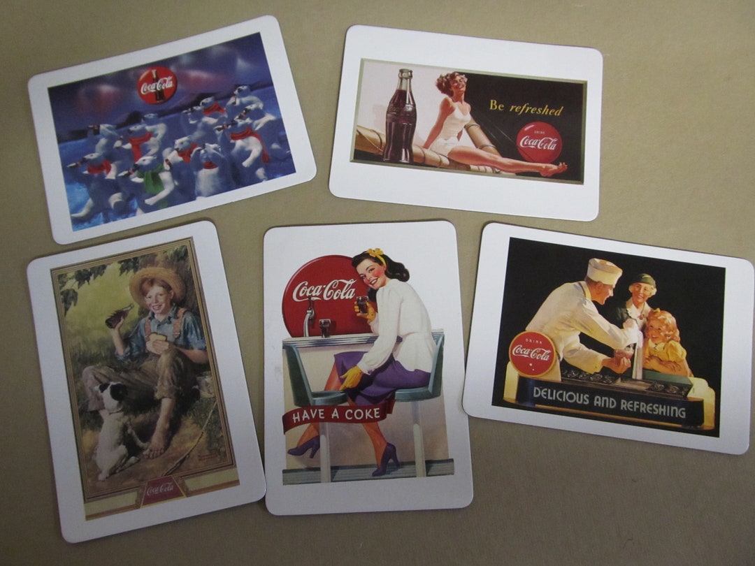 Set of 5 Vintage 1996 Coca-cola Magnetic Postcards - Etsy