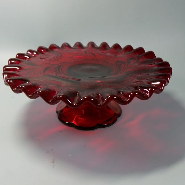 Ruby Glass Platter - Etsy