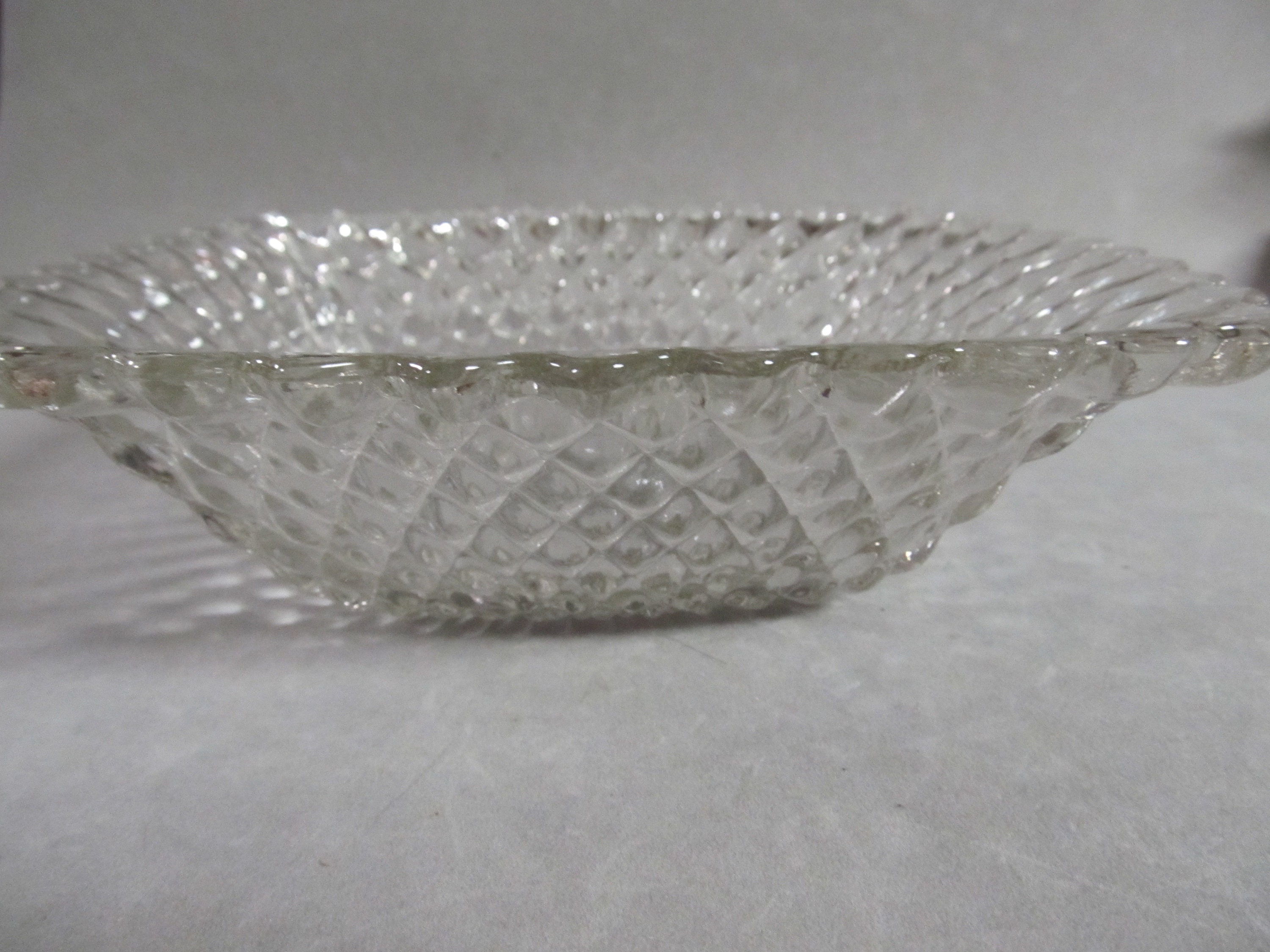 Vintage Indiana Glass Diamond Pattern 8" Square Bowl - Etsy
