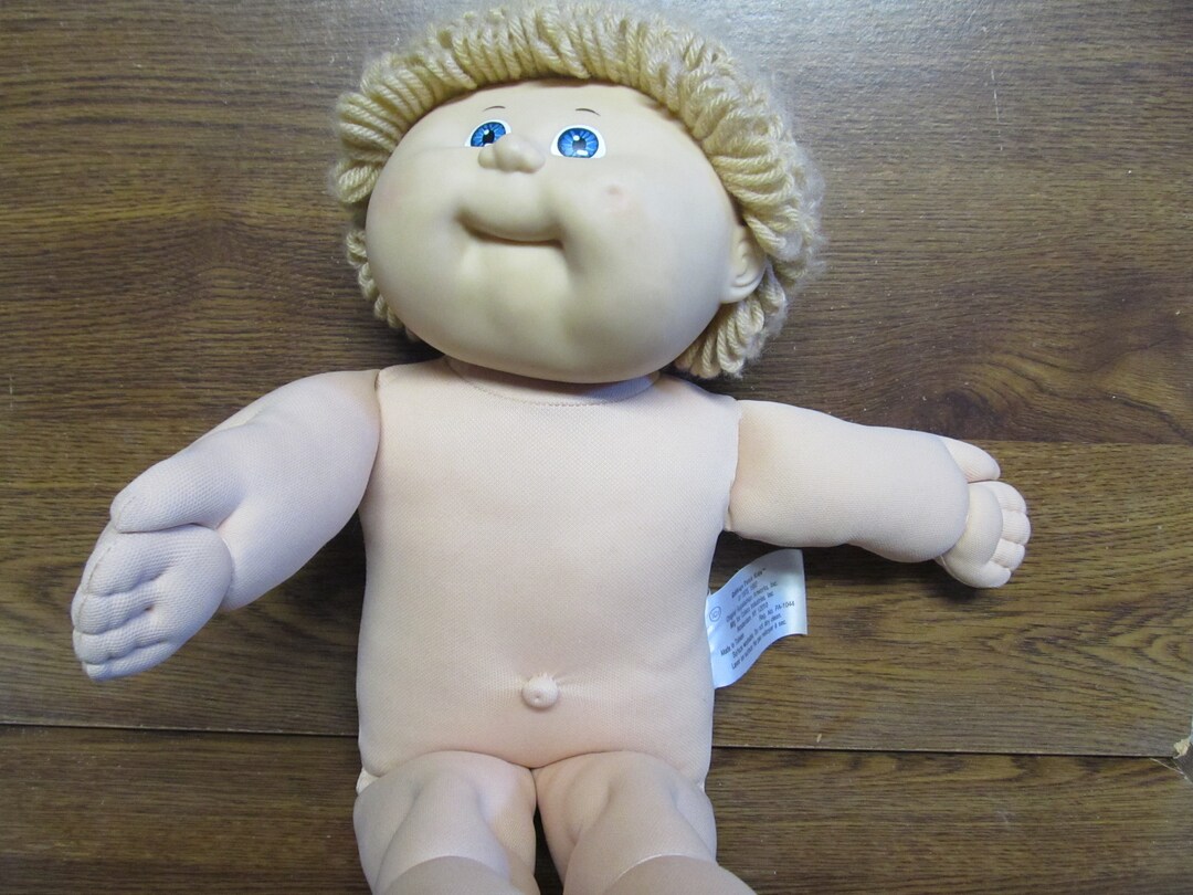 VTG Cabbage Patch Kid Light Brown Hair Blue Eyes No Clothing Signed ...