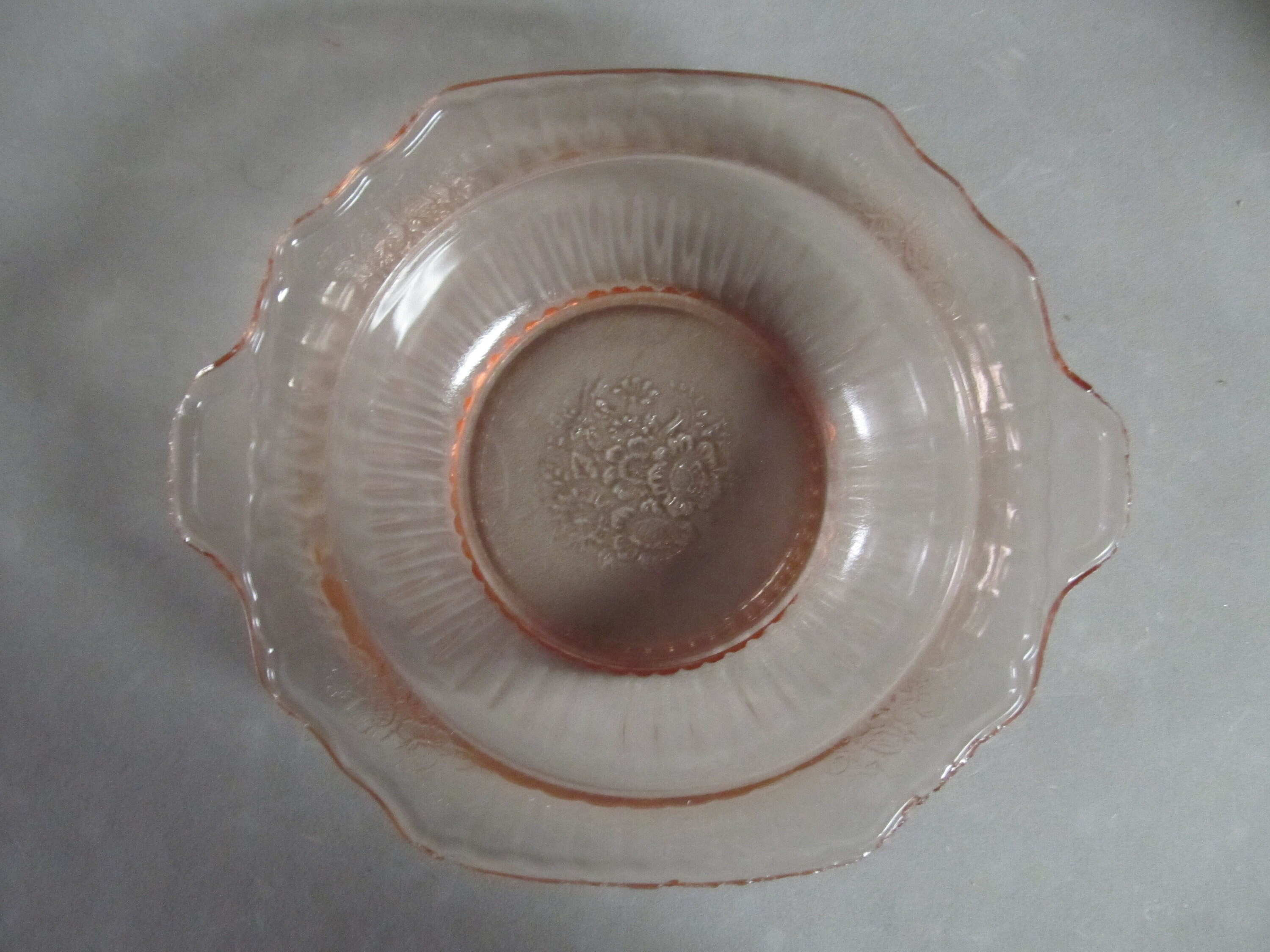 Vintage Anchor Hocking Mayfair Open Rose Pink Depression Glass Serving ...