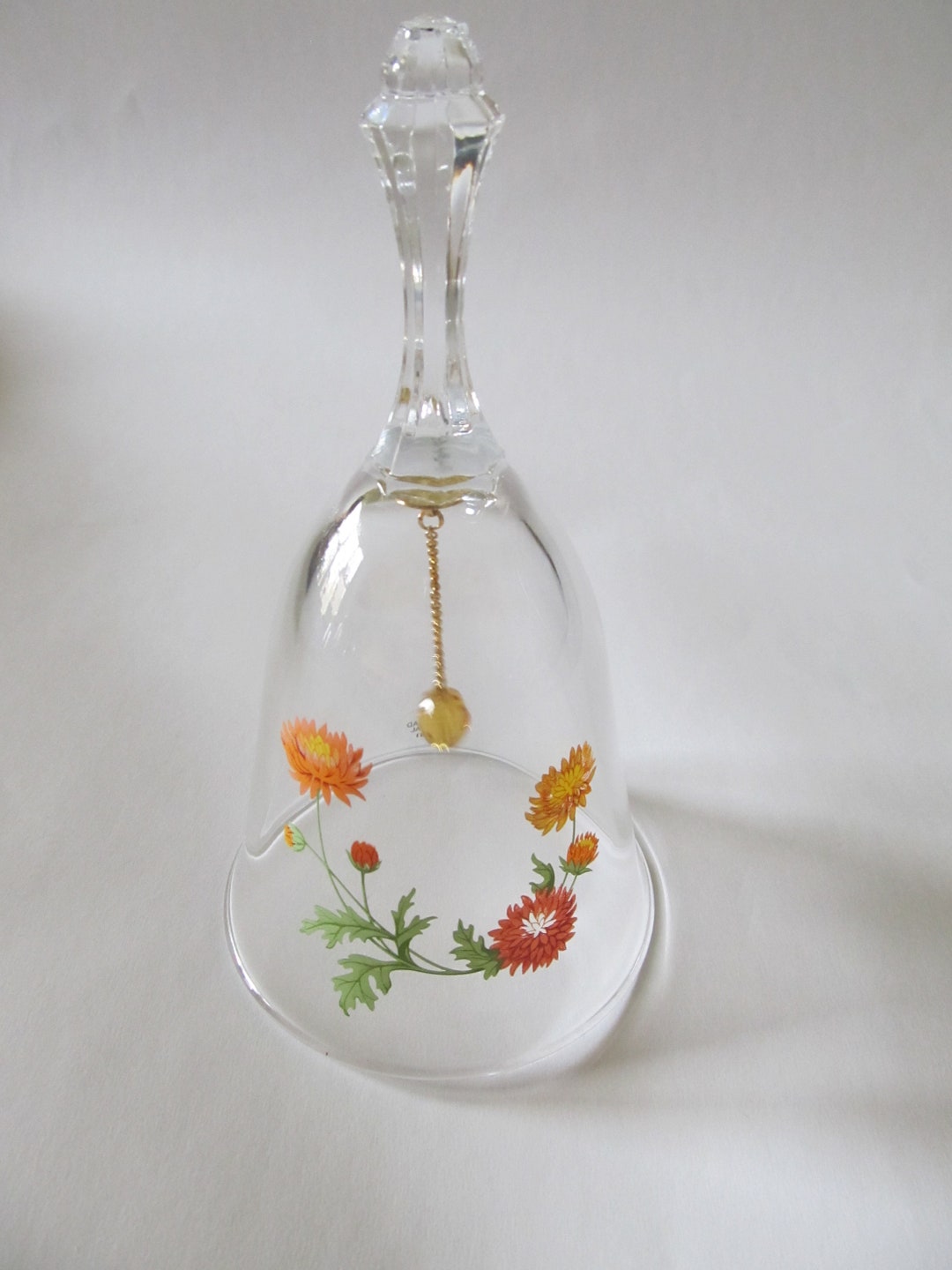 Vintage 1990s Avon Lead Crystal Glass Bell With Floral Decoration - Etsy