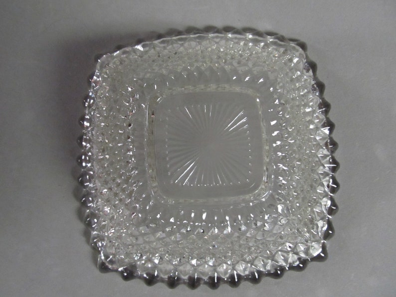 Vintage Indiana Glass Diamond Pattern 8" Square Bowl - Etsy