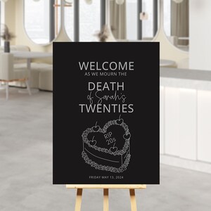 Death to My 20s Birthday Welcome Sign Template, Illustrated 30th ...