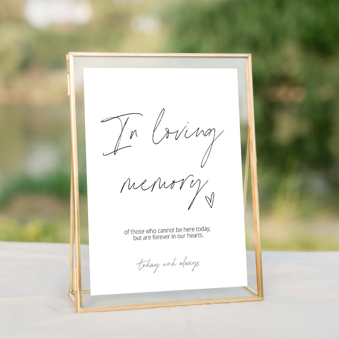 In Loving Memory Sign, Printable in Loving Memory Sign for Wedding ...