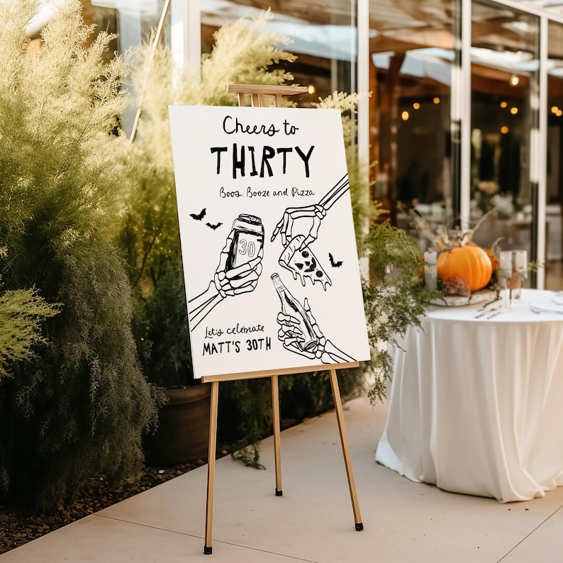 30th Birthday Welcome Sign Template, Male 30th Birthday Sign, Beer ...