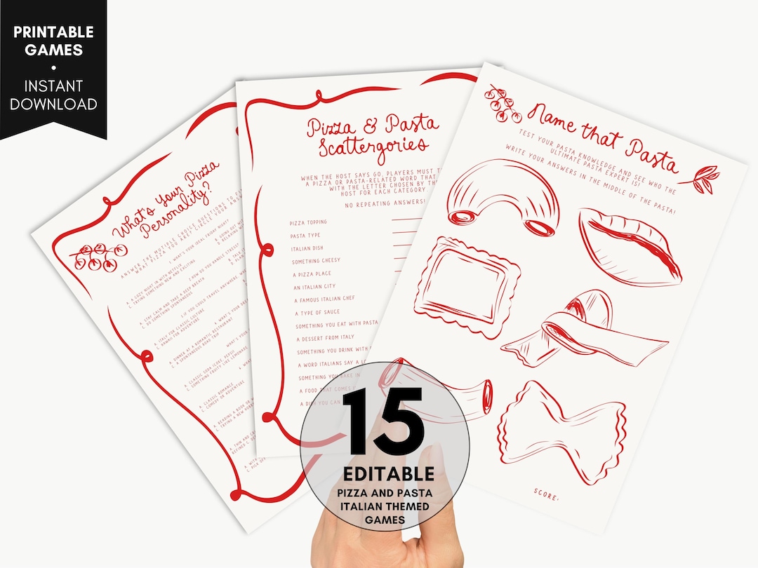 That's Amore Bridal Shower Games Template, Italian Pizza and Pasta ...
