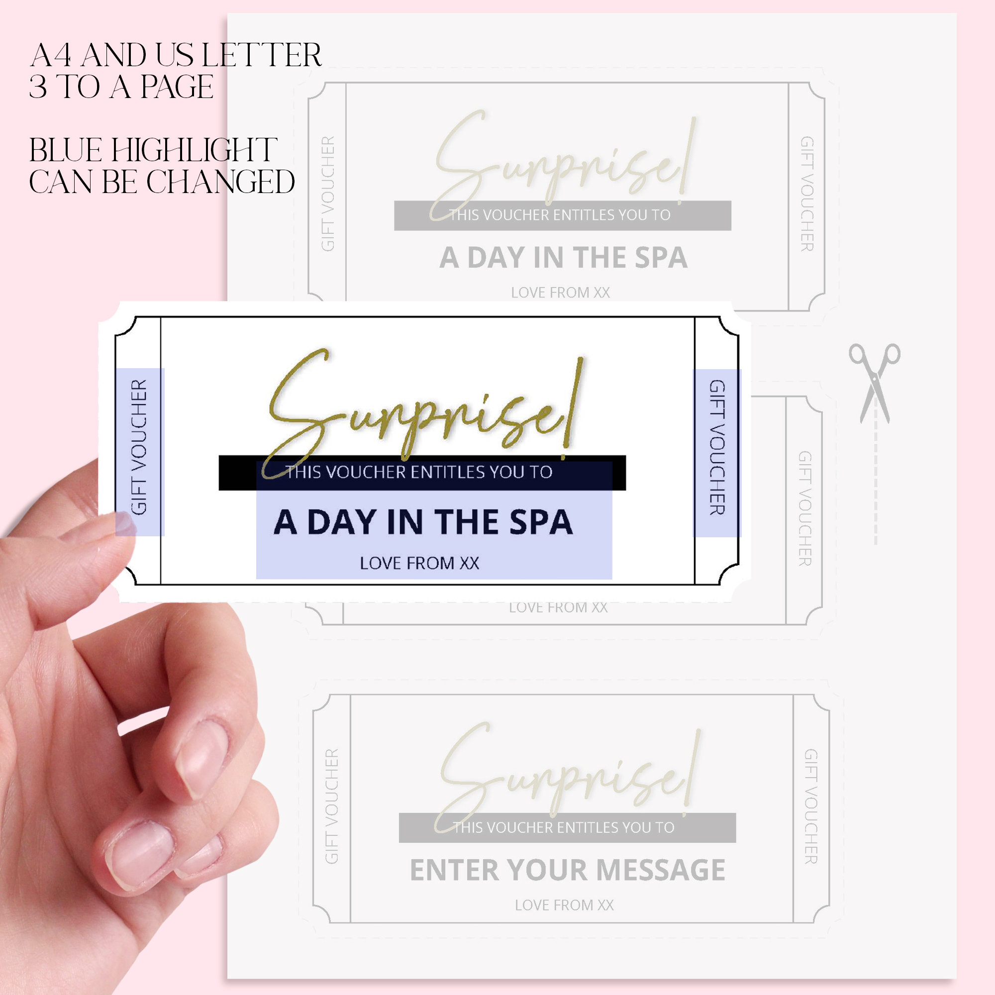 Print-at-home Elegant Surprise Voucher Personalised Gift - Etsy
