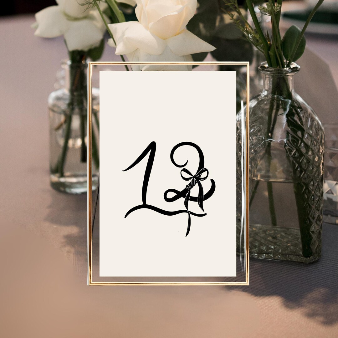 Hand Drawn Table Number Template, Printable Whimsical Table Numbers ...