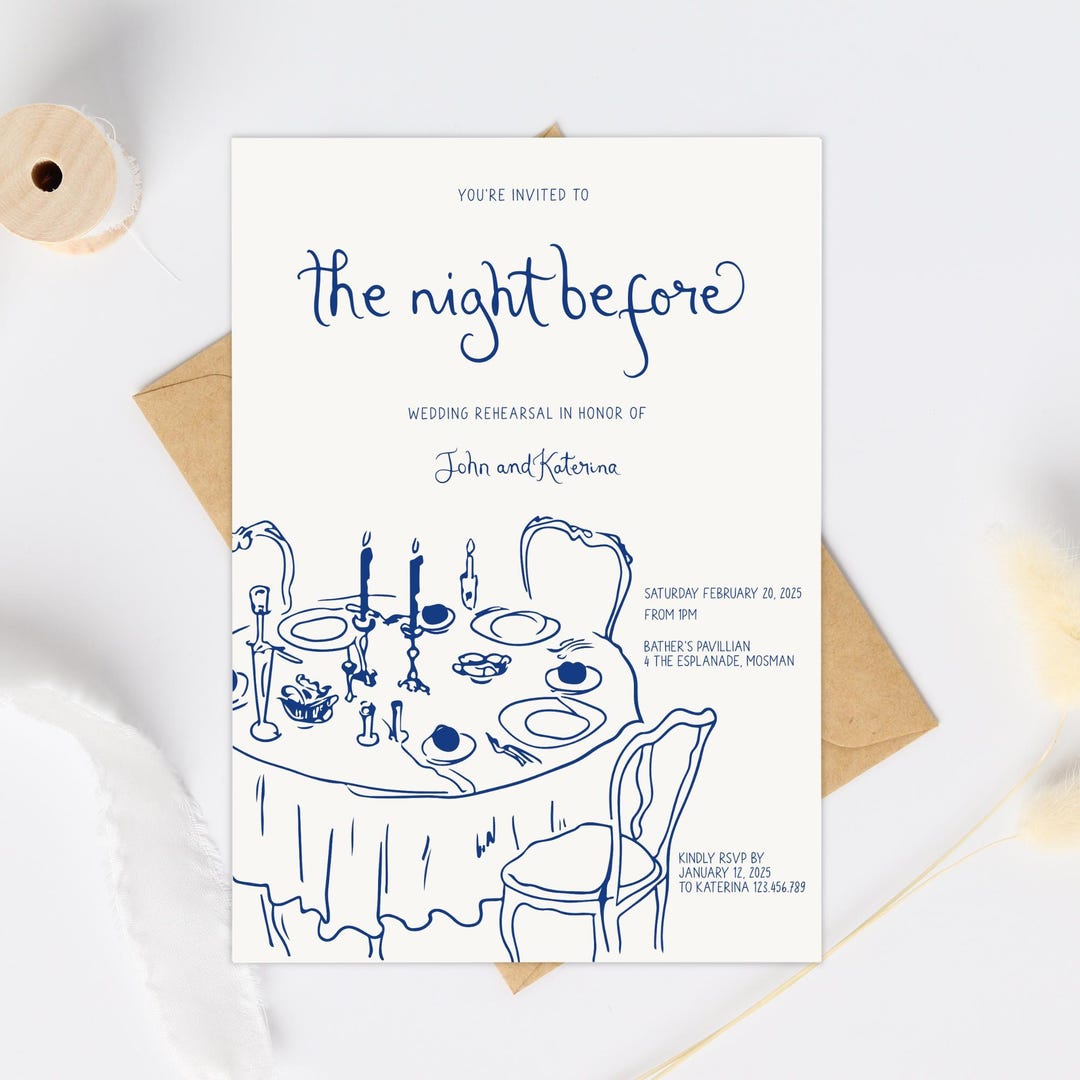 Rehearsal Dinner Invite Template, the Night Before Rehearsal Dinner ...