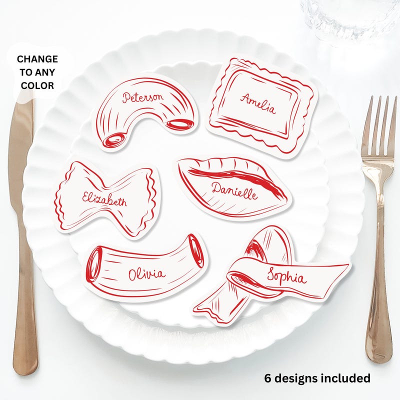 Pasta Placecard - Etsy