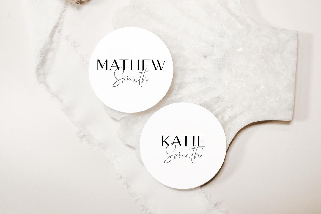 Round Place Cards Template, Whimsical Place Card, Wedding Place Card ...