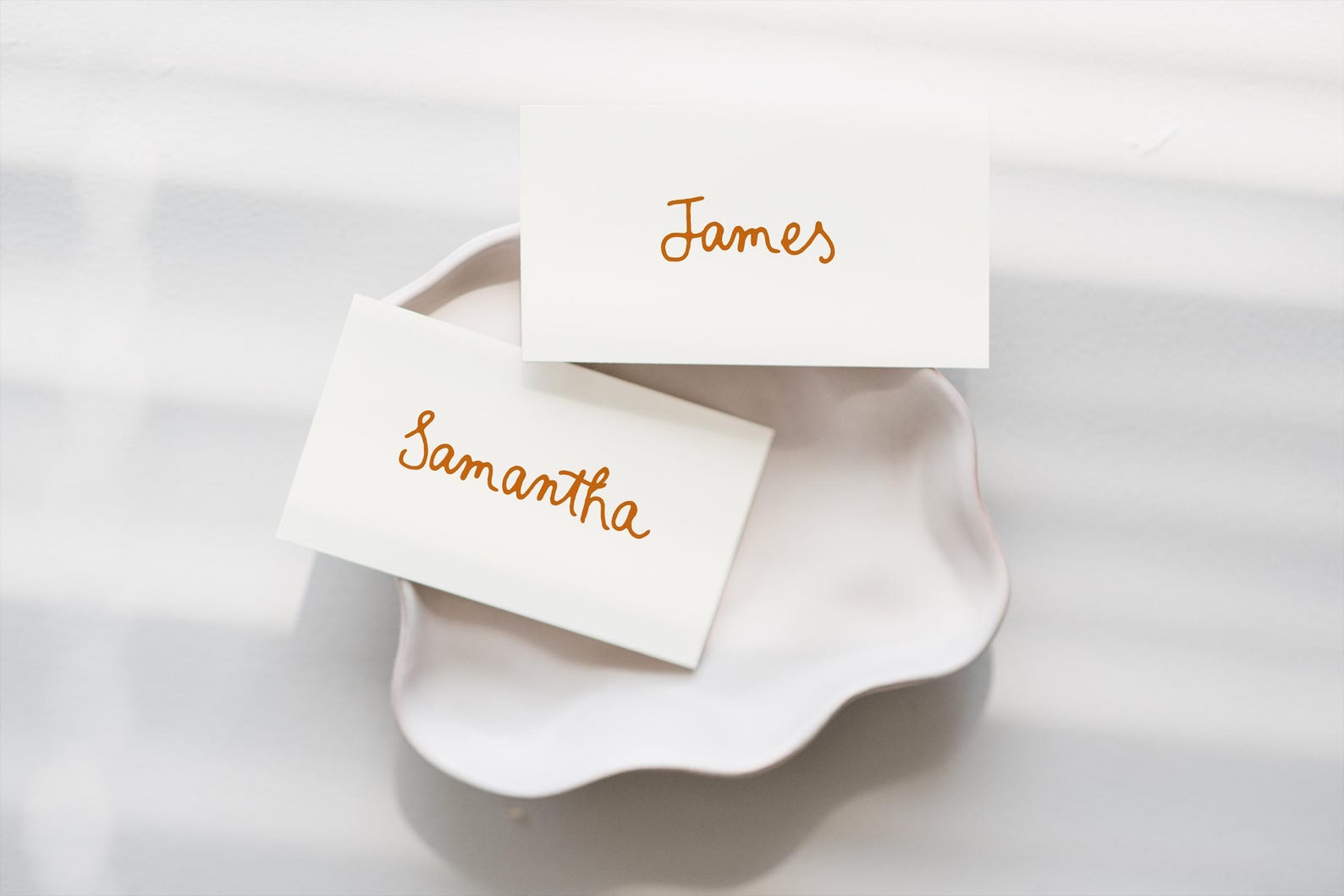 Handwritten Place Cards Template, Whimsical Place Card, Orange Place ...