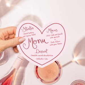 Pink Bridal Shower Menu Template Printable, Hand Drawn Line Art ...