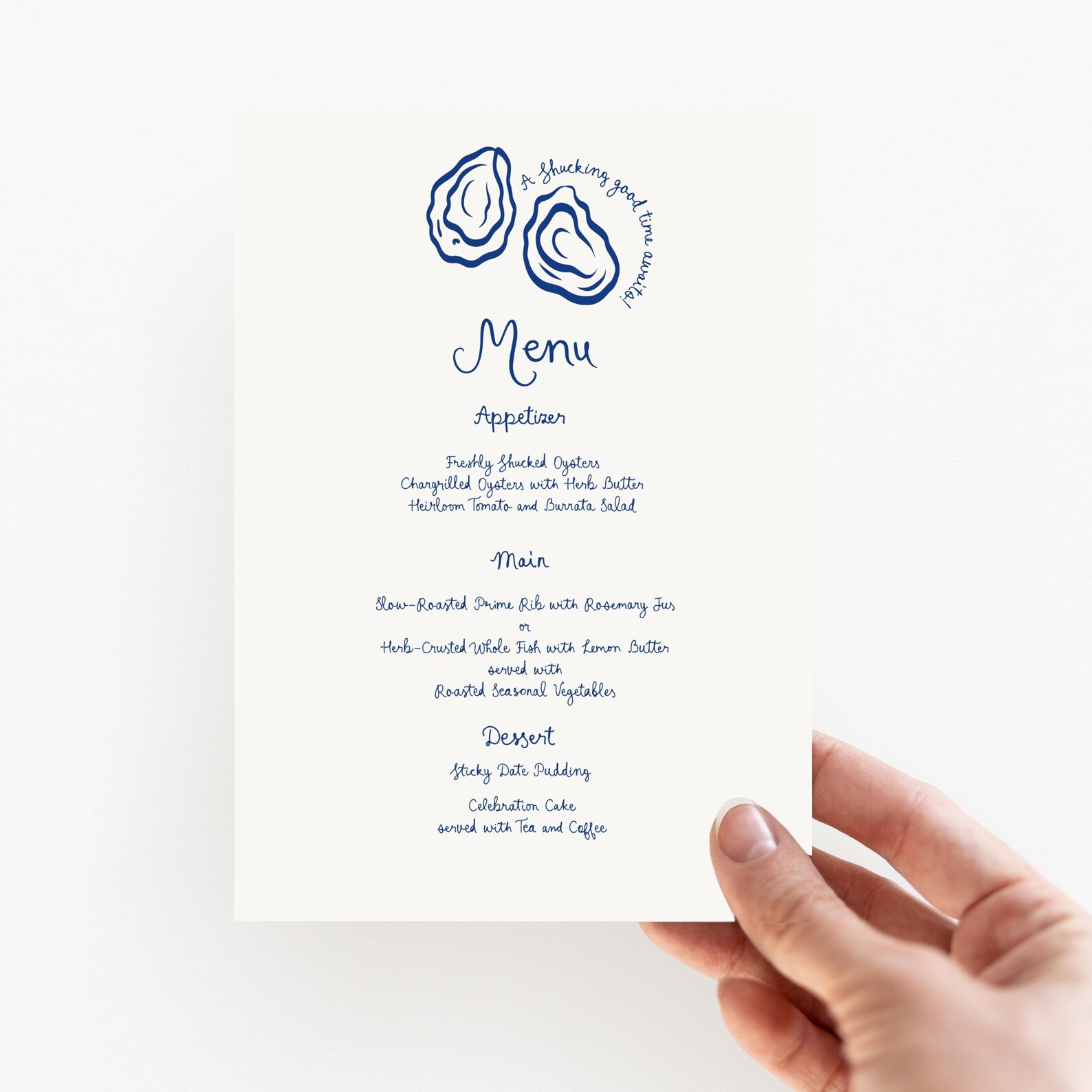 Oyster Menu Template Printable, Oyster and Roast Party Food Menu ...