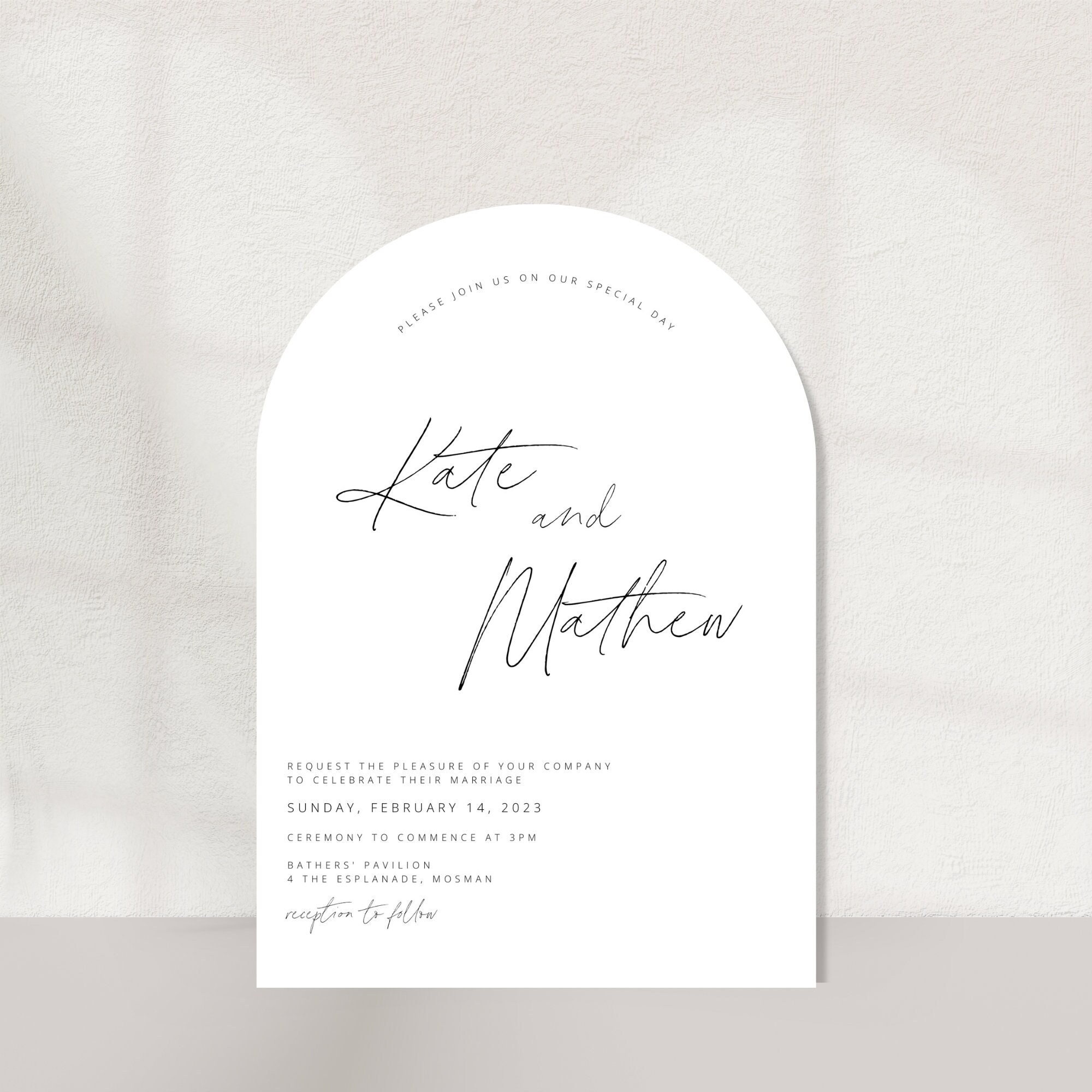 Arch Wedding Invitation Template, Invitation With Arch SVG, Minimal ...