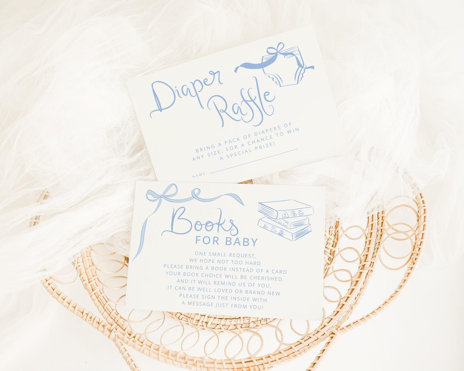 Hand Drawn Baby Shower Invitation Template, Whimsical Bow Baby Shower ...