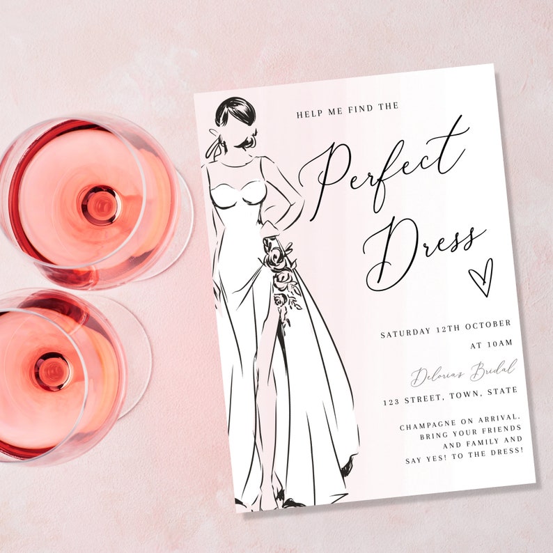 Wedding Dress Invitation, Say Yes to the Dress Invitation, Wedding ...