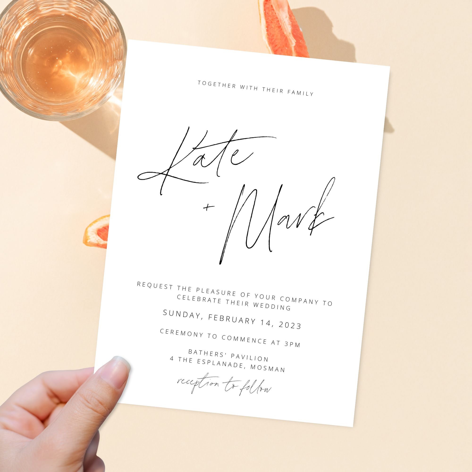 Wedding Invitation Template Modern Wedding Invitation Modern Invite ...