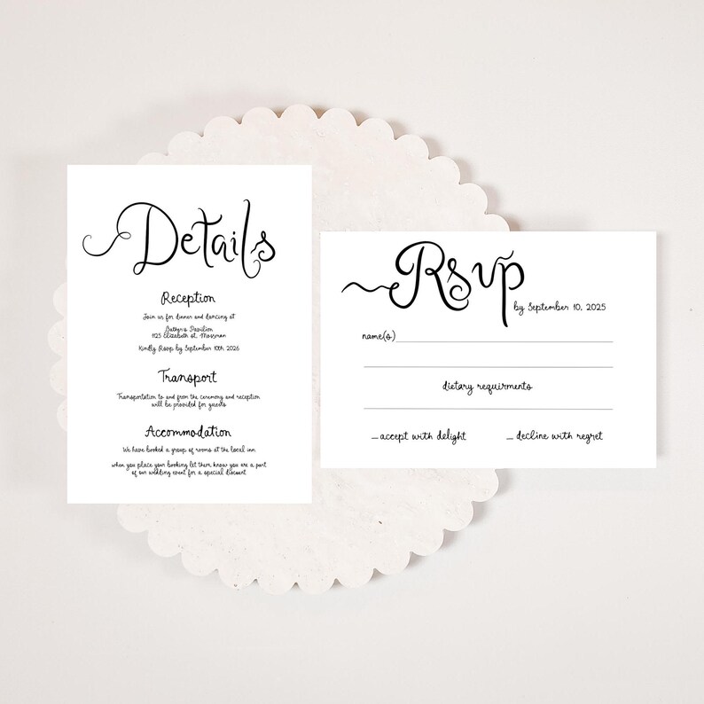 Wedding Invitation Template With RSVP, Funky Wedding Invite Suite ...