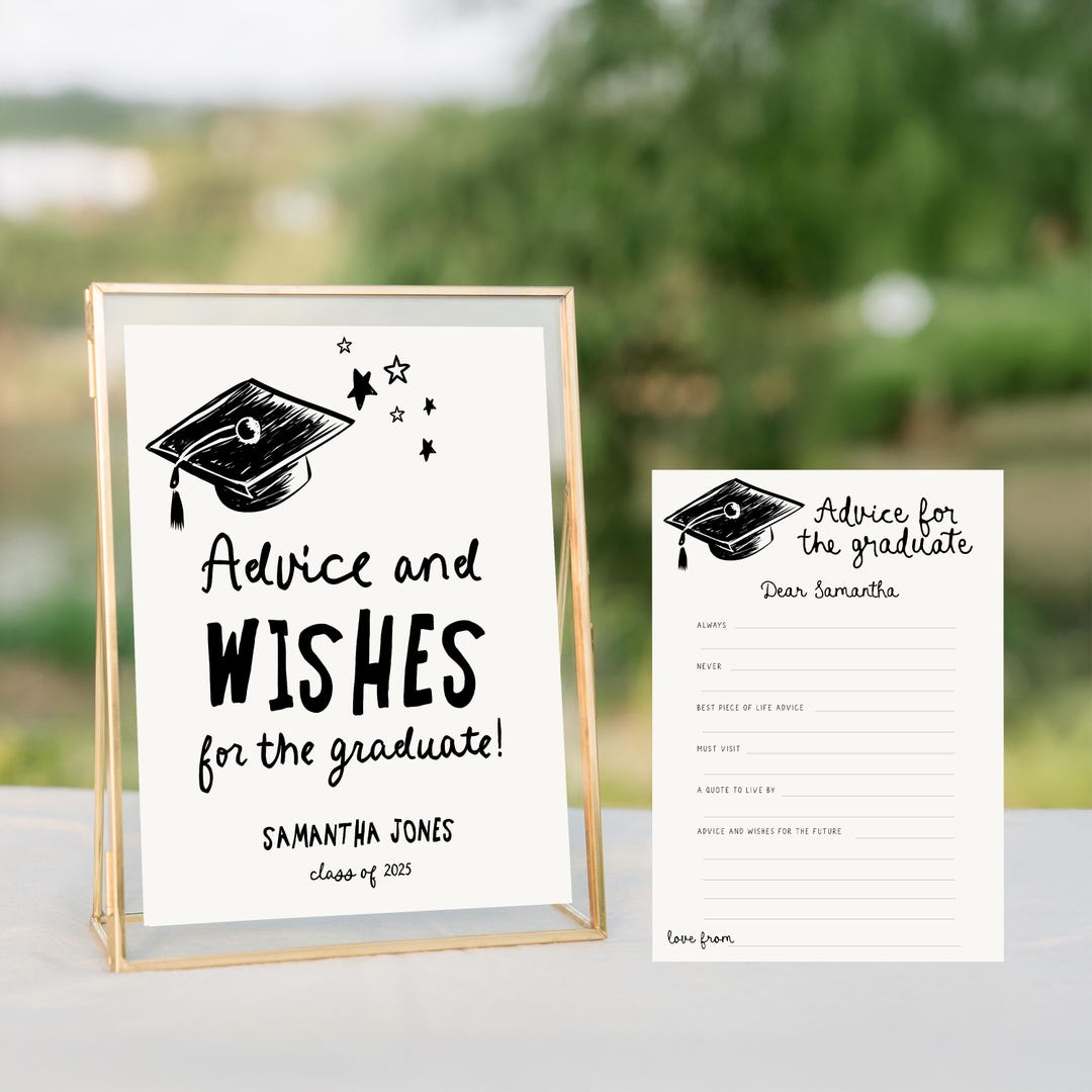 Graduation Advice & Wishes Printable Graduation Advice Cards and Grad ...
