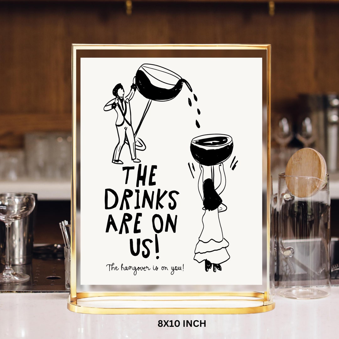 Drinks Menu Template Printable, Handwritten Wedding Bar Menu, Drinks ...