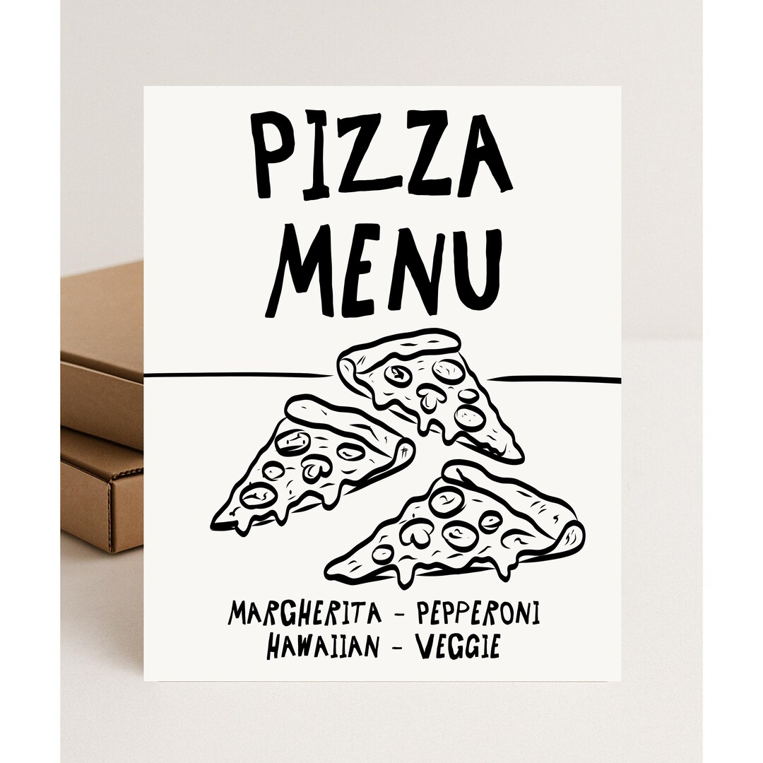 Pizza Menu Template Printable, Cheers to Love Bar Menu, Pizza Wedding ...