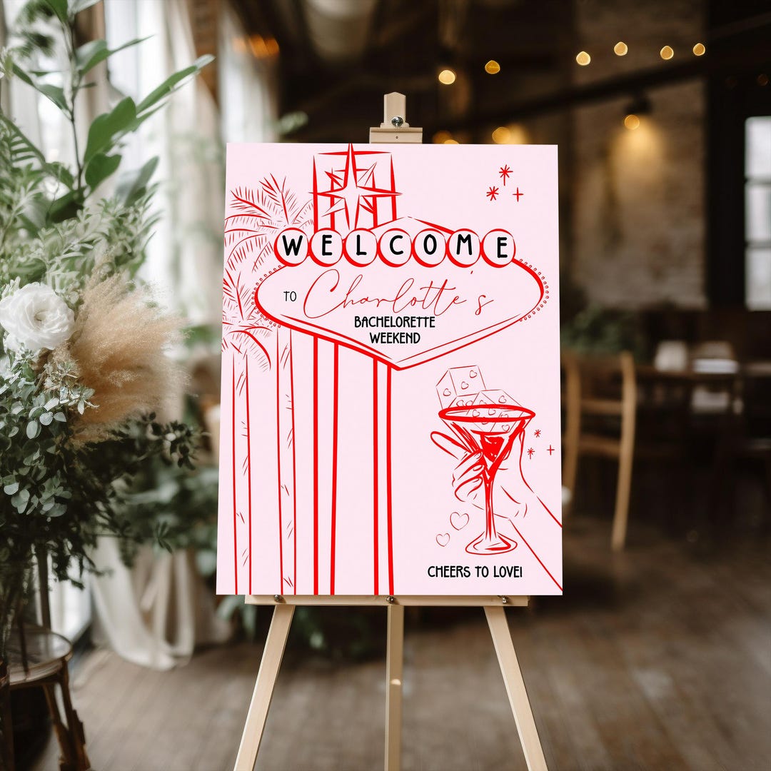 Las Vegas Bachelorette WELCOME Sign, Bachelorette Party Weekend Poster ...