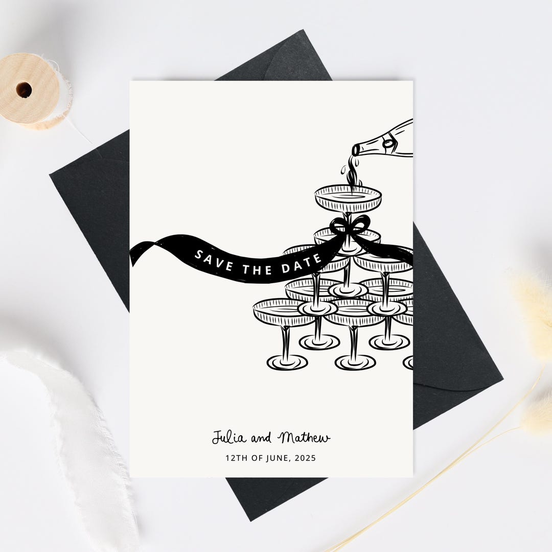 Hand Drawn Save the Date Invitation, Handwritten Save the Dates ...