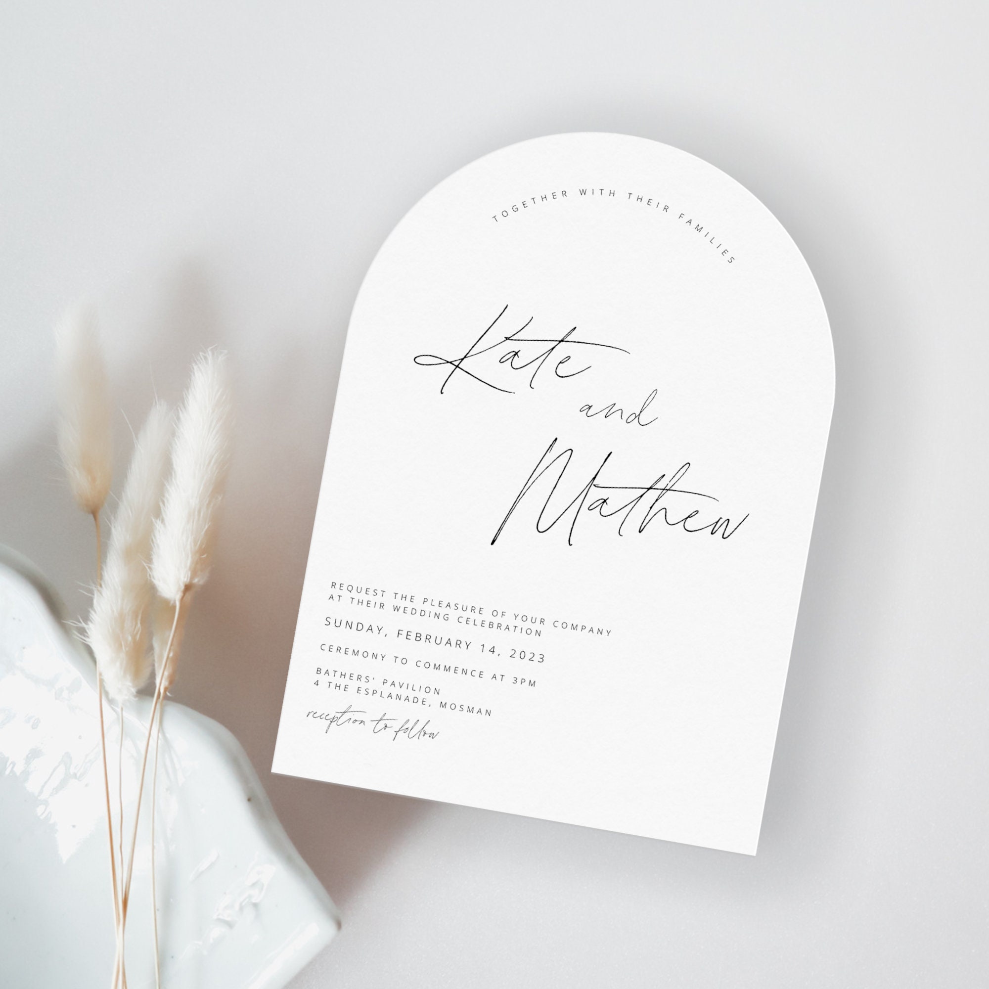 Arch Wedding Invitation Template, Invitation With Arch SVG, Minimal ...