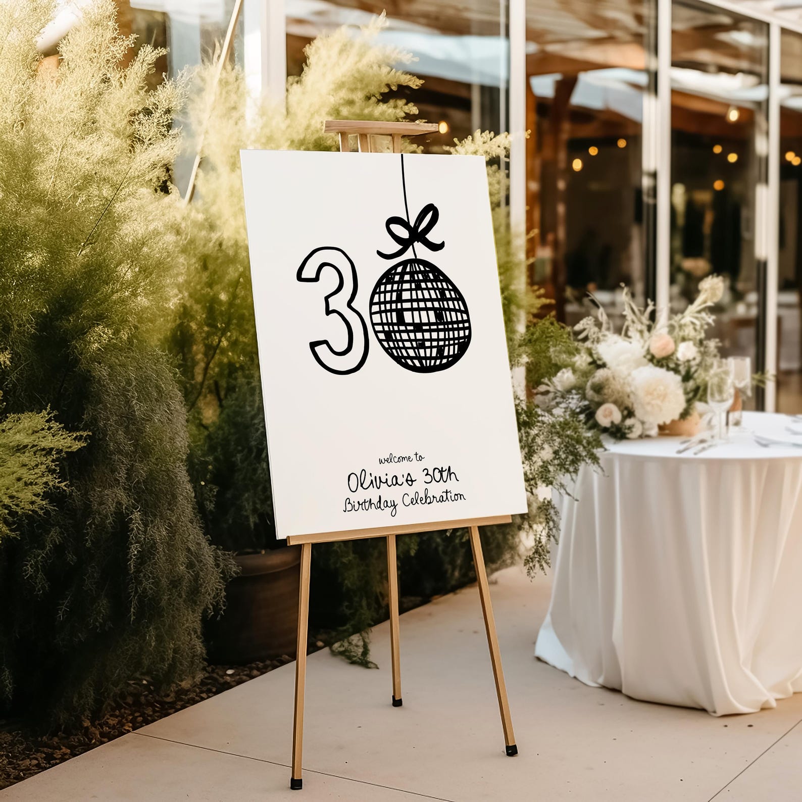 30TH Welcome Sign Birthday Sign for Girl, Editable Whimsical Birthday ...