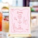 Pink Drink Bar Menu Template Printable, Hand Drawn Line Art Illustrated ...