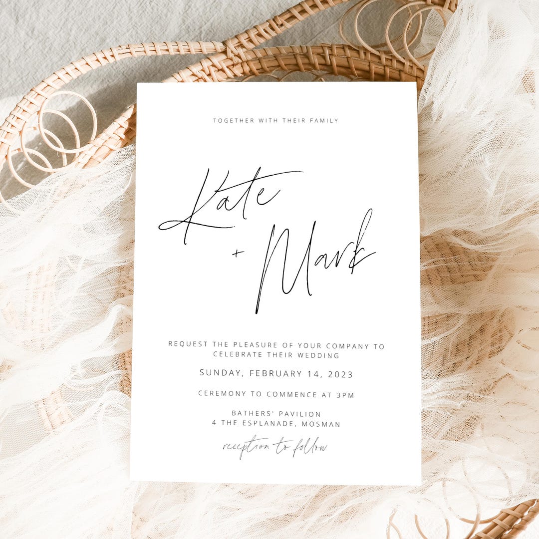 Wedding Invitation Template Modern Wedding Invitation Modern Invite ...