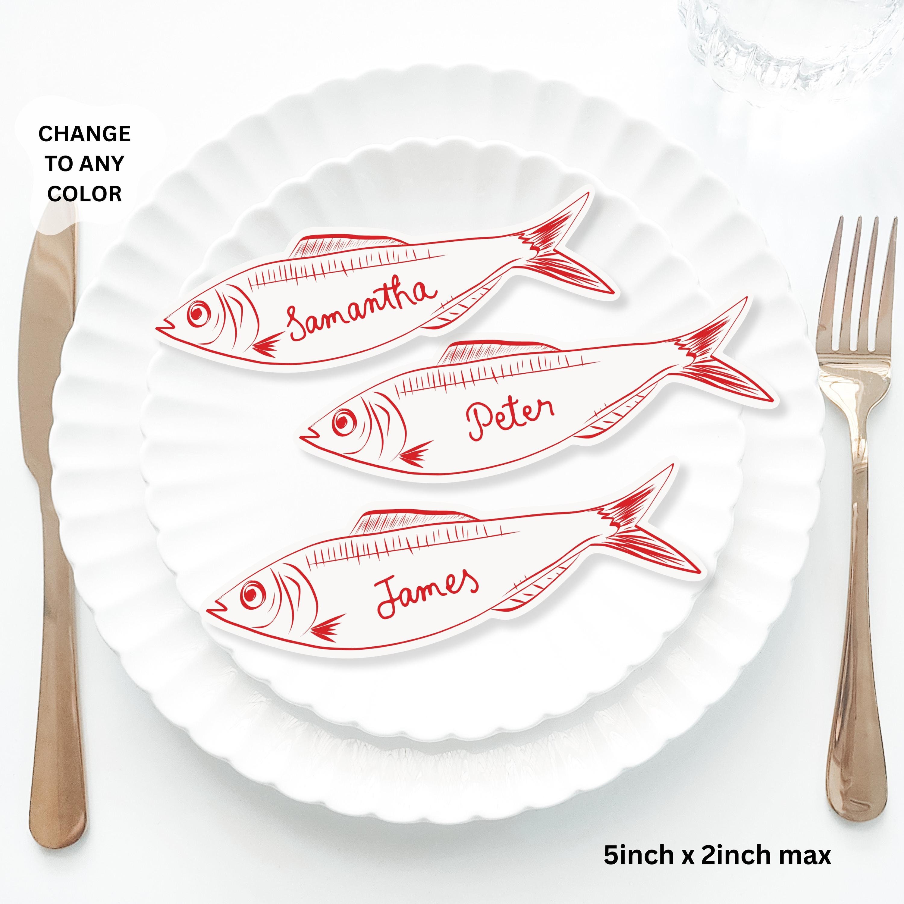 Italian Party Sardine Place Cards Template, Sardine Fish Place Card ...