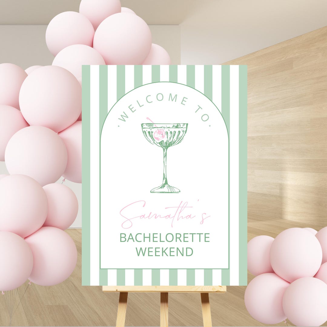 Country Club Bachelorette Welcome Sign Template, Vintage Country Club ...