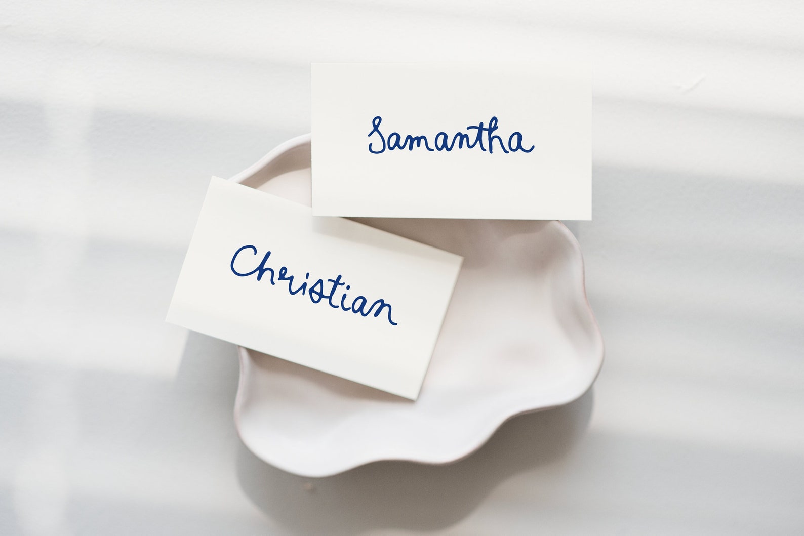 Handwritten Place Cards Template, Whimsical Place Card, Blue Place Card ...