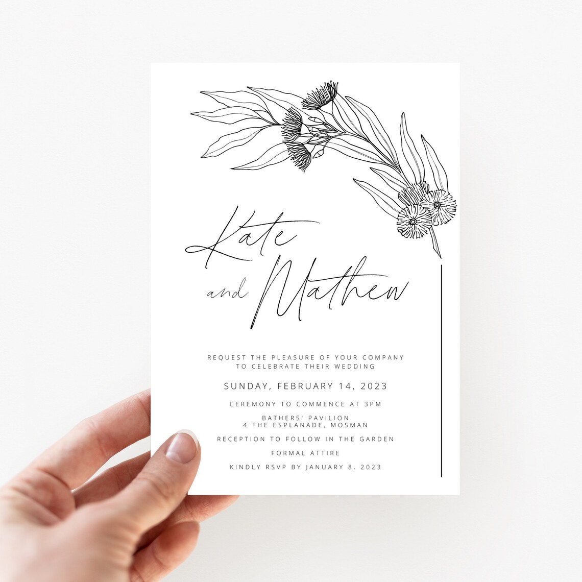 Australian Natives Wedding Invitation Suite Editable Template ...