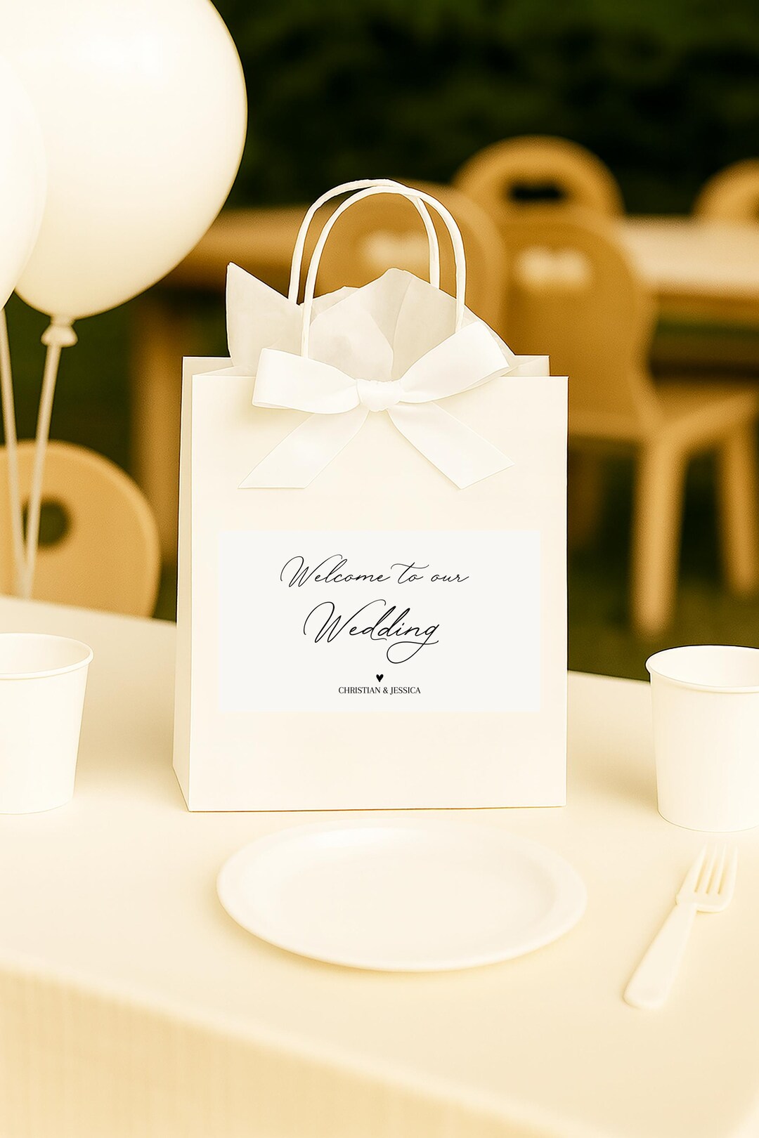 Wedding Favor Label Template | Editable Welcome Box or Gift Bag Label ...