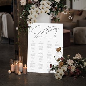 Wedding Seating Chart Template, Seating Chart Download, Elegant Wedding ...