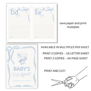 Baby First Abc Book Template Baby Shower Games, Whimsical Blue Baby's ...