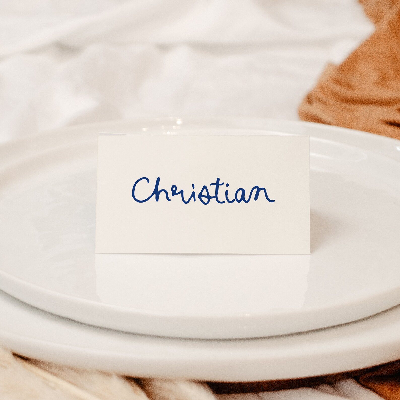 Handwritten Place Cards Template, Whimsical Place Card, Blue Place Card ...