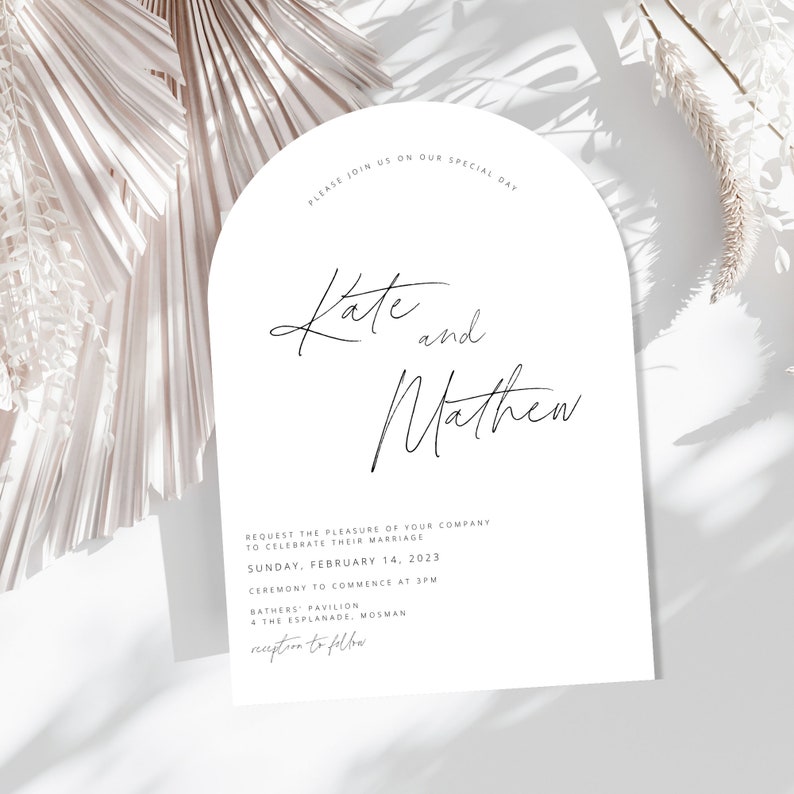 Arch Wedding Invitation Template, Invitation With Arch SVG, Minimal ...