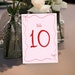 Hand Drawn Table Number Template, Printable Red Table Numbers, Pink ...