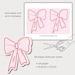 Pink Bow Place Cards and Menu Template, Whimsical Placecard Bow Place ...