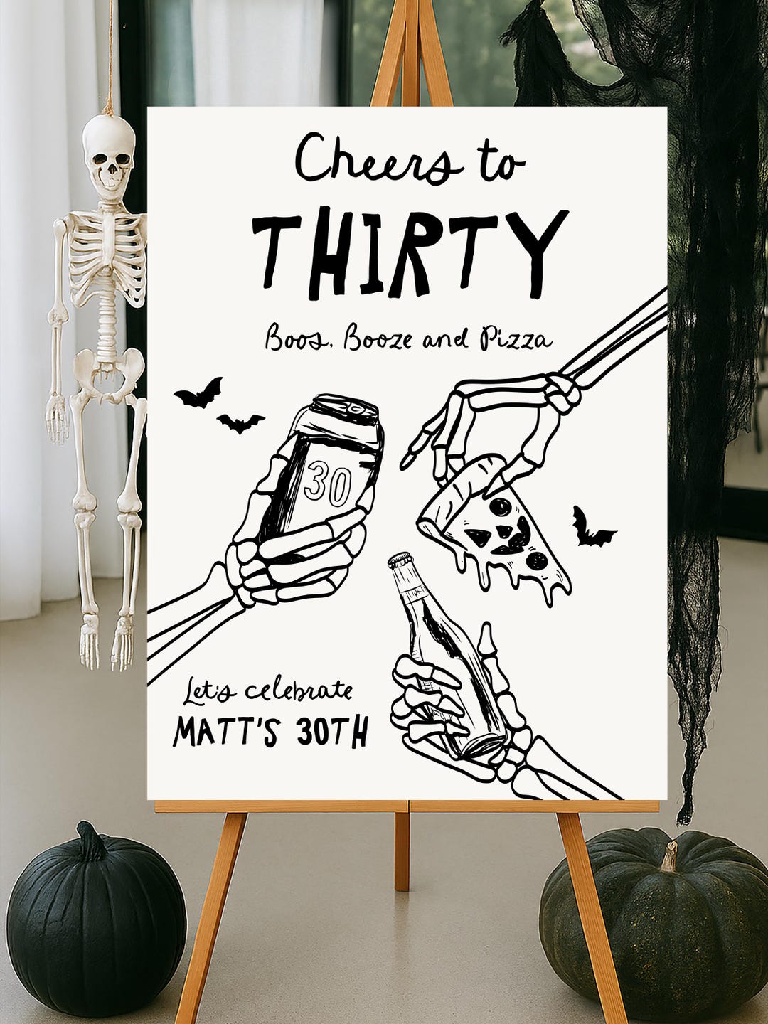 30th Birthday Welcome Sign Template, Male 30th Birthday Sign, Beer ...