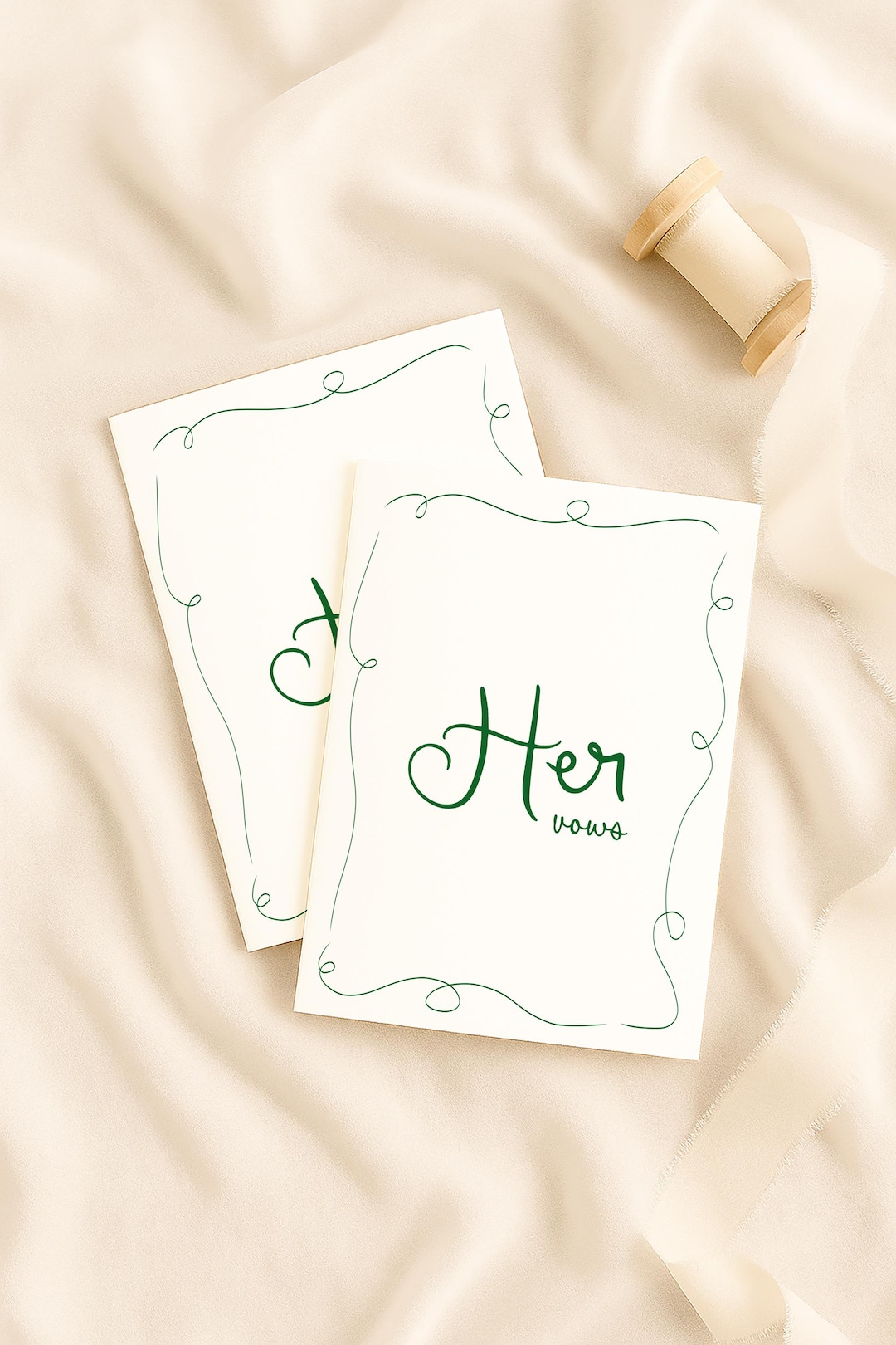Whimsical His Vows and Hers Vows, Bride and Groom Vows Card, Folded ...