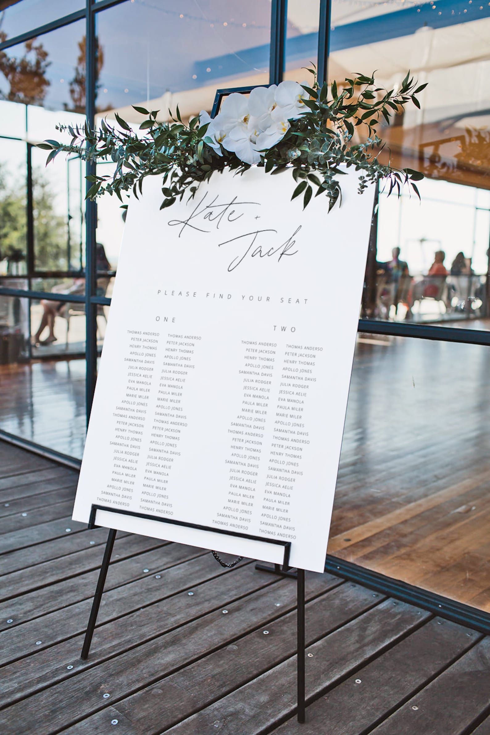Printable Modern Wedding Banquet Seating Chart, Printable Seating Chart ...