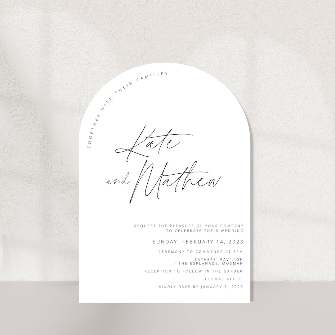 Arch Wedding Invitation Template, Invitation With Arch SVG, Minimal ...